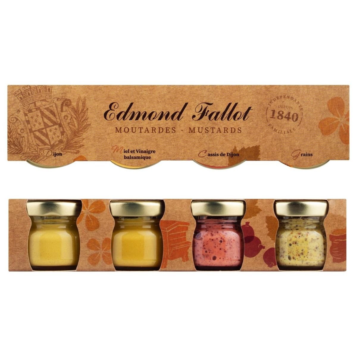Moutarde de Dijon, Dijon-Senf, Probierset 4 x 25g, Fallot, 6,29
